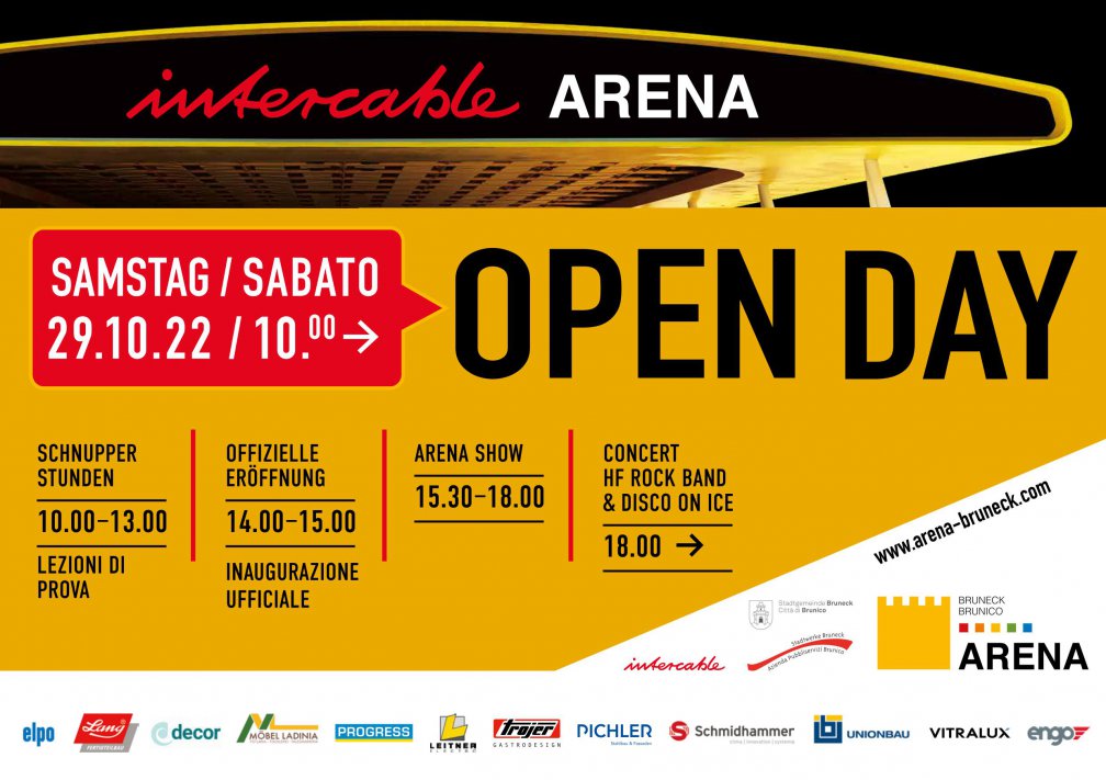 OPEN DAY INTERCABLE ARENA il 29/10/2022 | Arena Bruneck